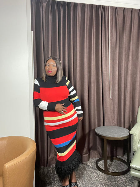 Milan Rouge Knit Feather Dress – The House of Dasha